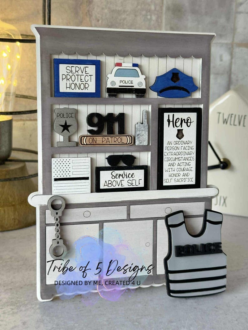 Police Hutch Shelf Sitter Svg | Police Officer Shelf Sitter Signs Svg ...