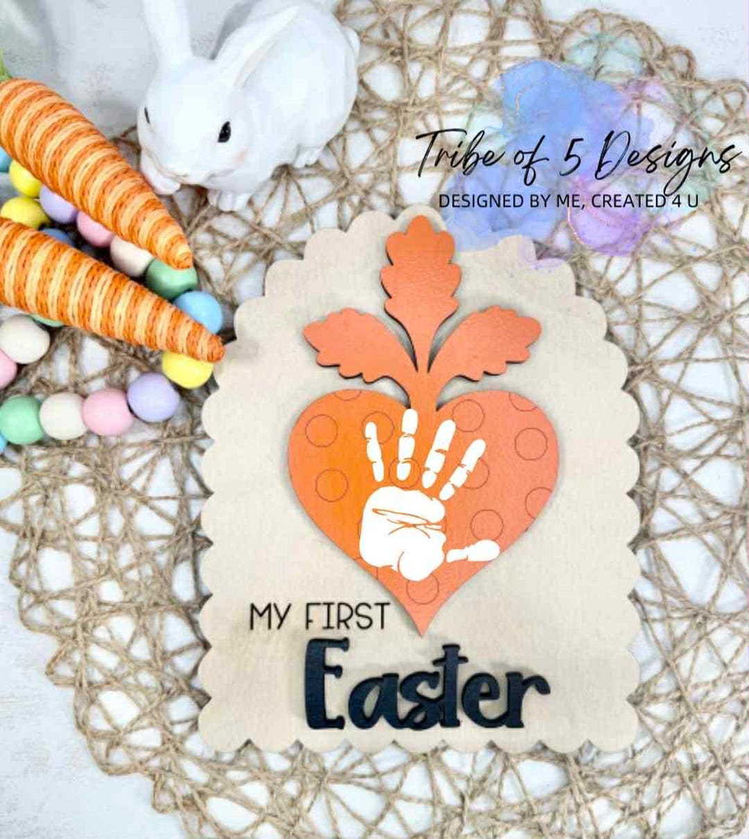 My First Easter Handprint Footprint DIY Signs Svg | Baby First Easter ...