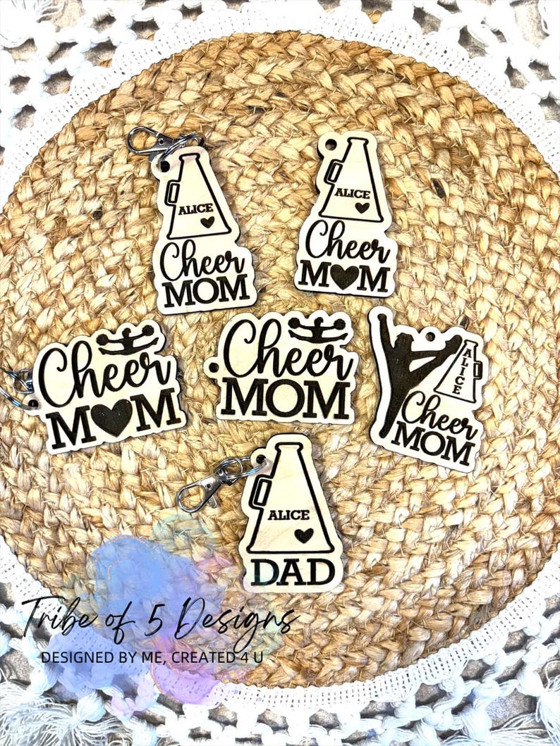 Cheer Mom Keychains Svg | Cheer Mom Svg | Cheer Dad Keychains | Cheer ...