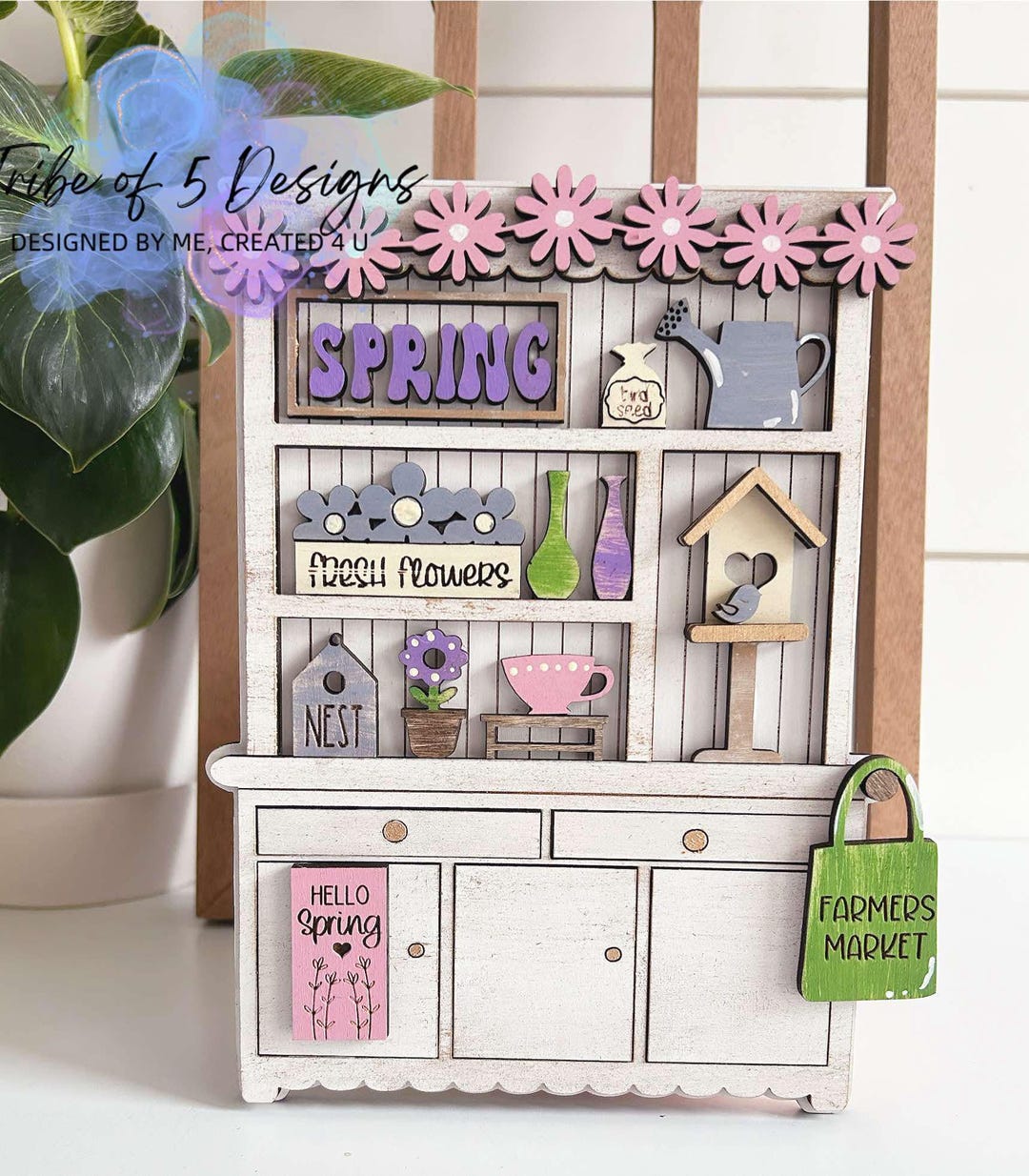 Spring Hutch Shelf Sitter Svg | Spring Shelf Sitters Svg | Hutch Shelf ...