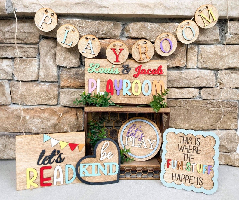 Playroom Signs Svg | Playroom Svgs | Tiered Tray Signs Svg | Tier Tray ...