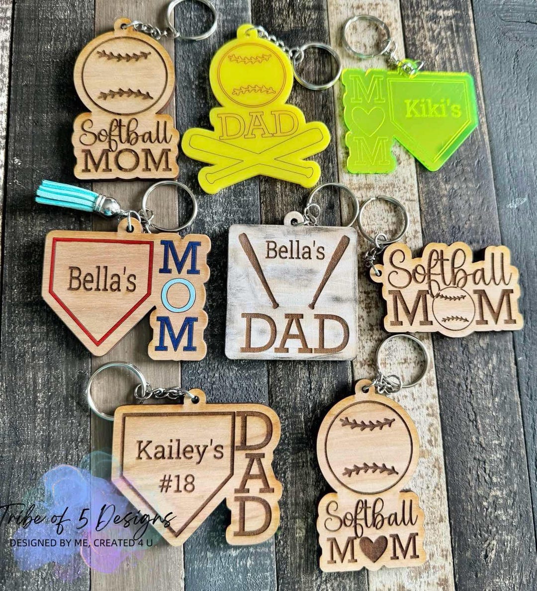 Softball Keychains Svg | Softball Mom Keychains | Softball Dad ...