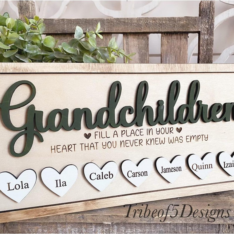 Grandkids Name Sign - Etsy