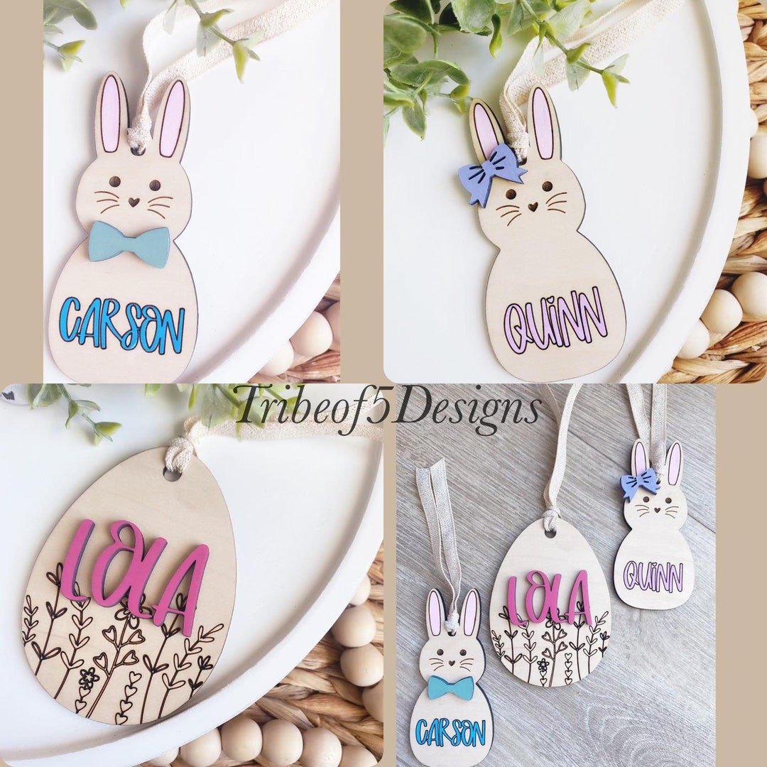Easter Tags Svg | Easter Basket Tags Svg | Personalized Easter Basket ...