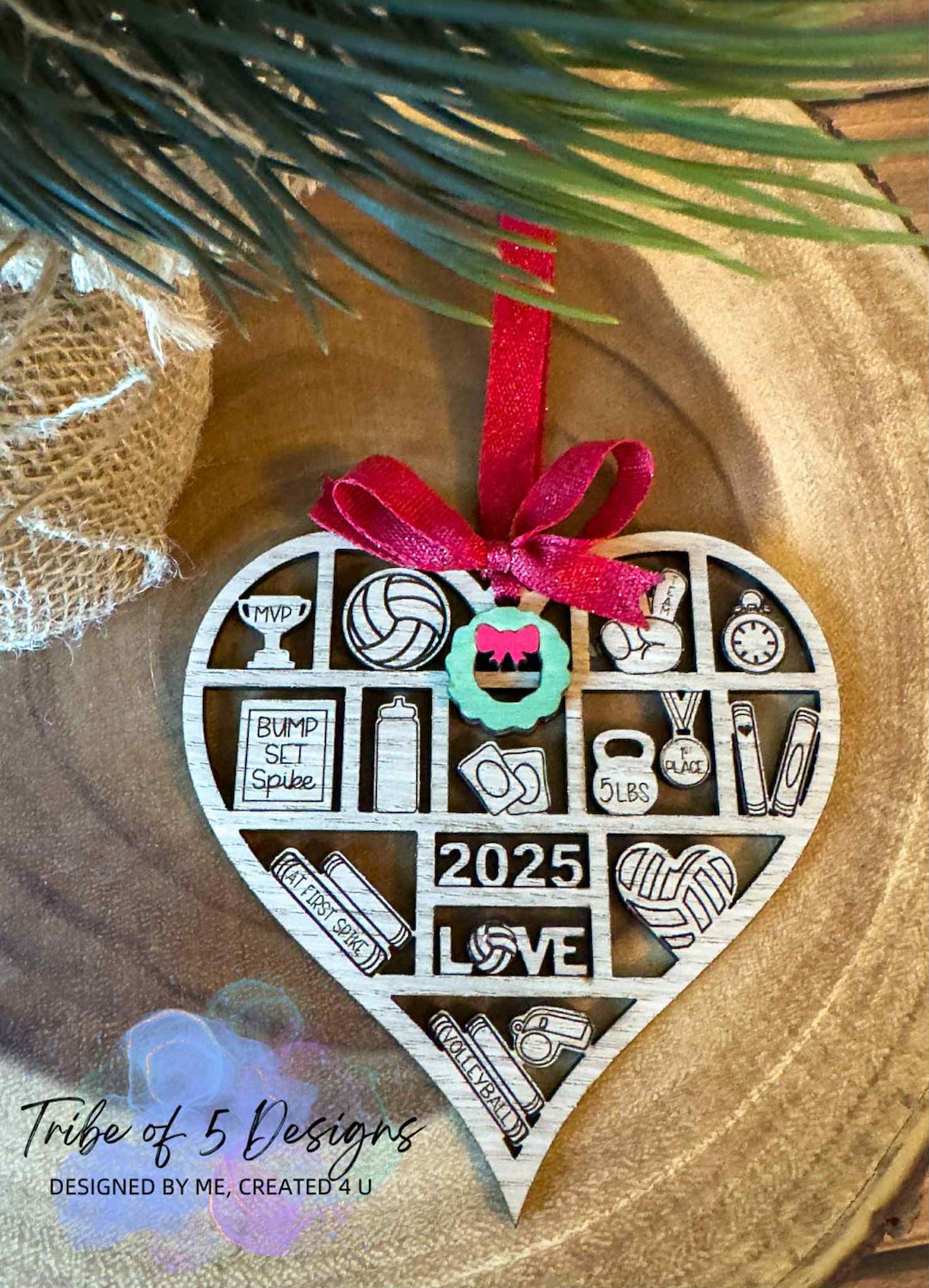 Volleyball Christmas Ornaments Svg | Personalized Volleyball Ornaments ...