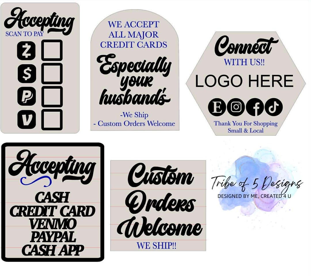Vendor Market Signs Digital Laser Files Svg | Craft Fair Booth Signs ...