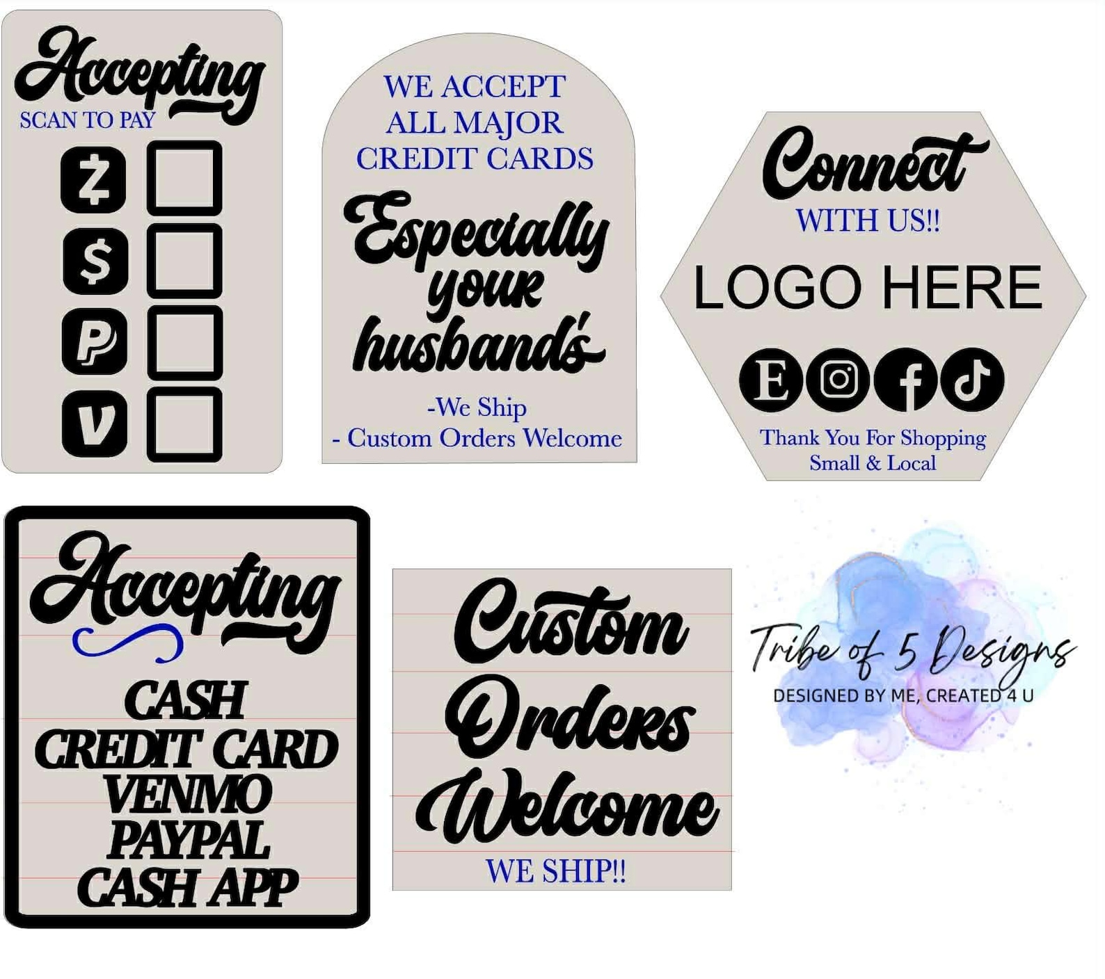 Vendor Market Signs Digital Laser Files Svg | Craft Fair Booth Signs ...