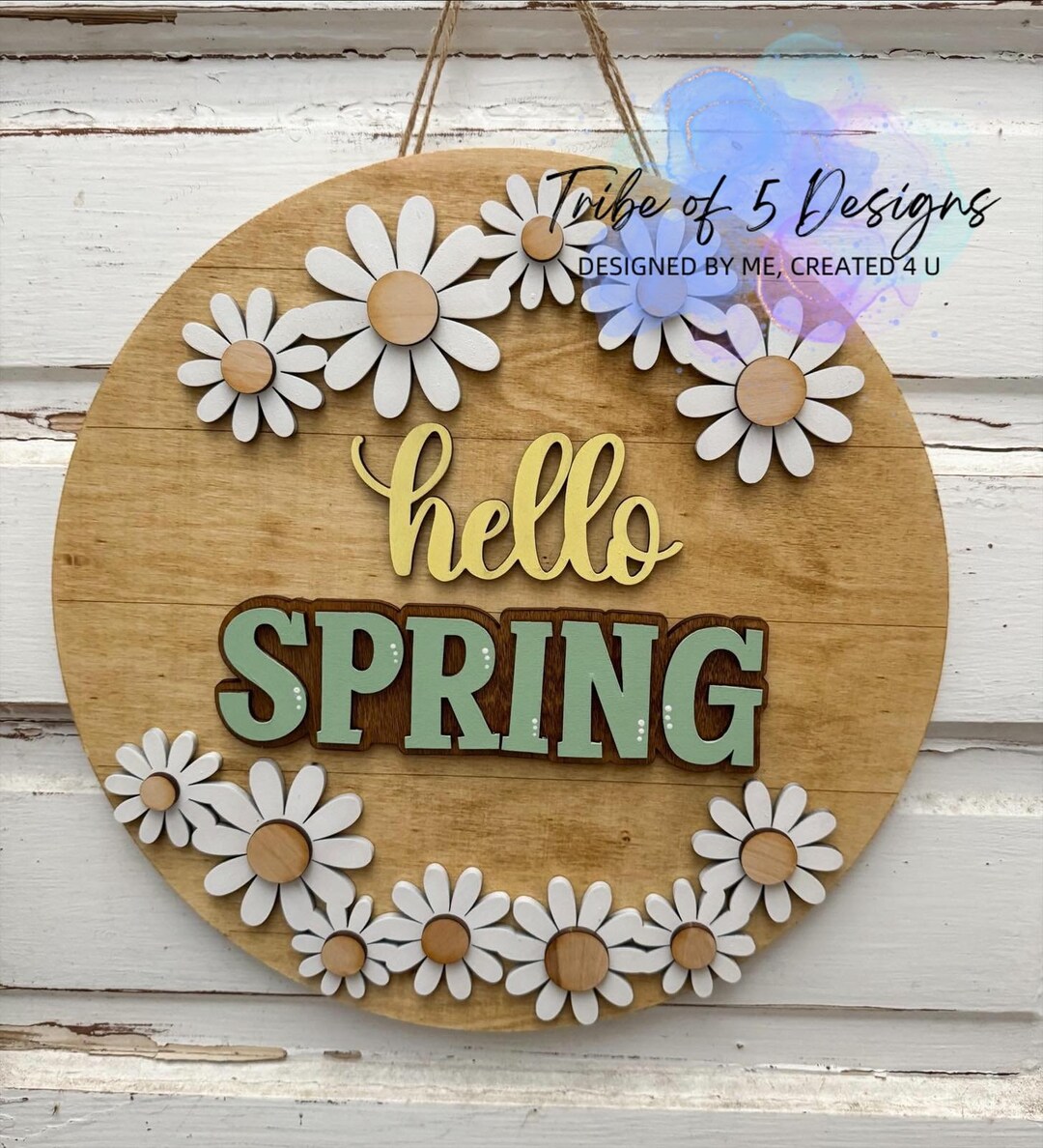 Daisy Door Hanger Svg | Daisy Door Signs Svg | Hello Spring Door Sign ...