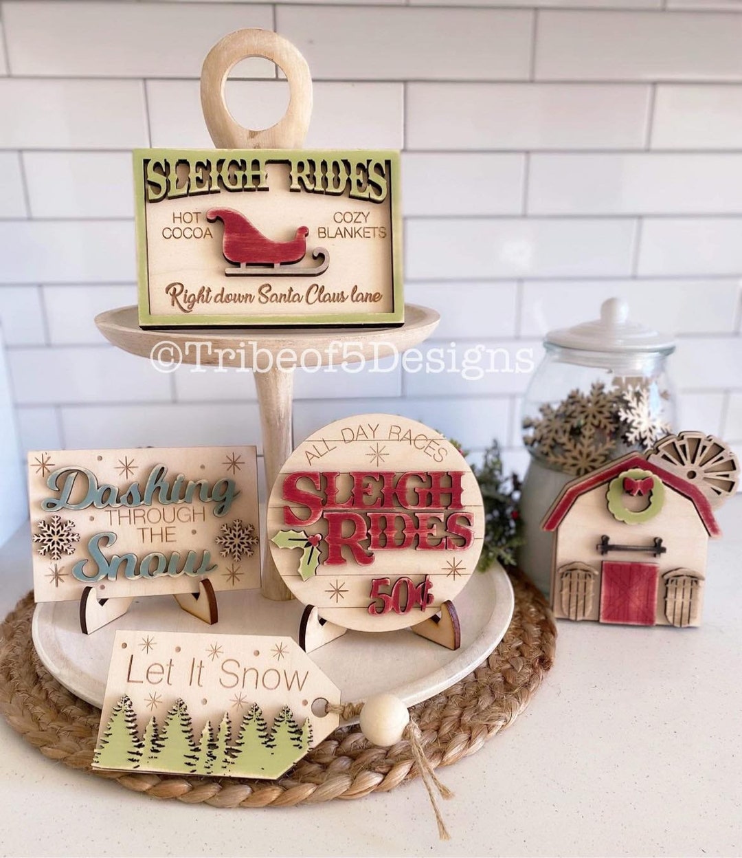 Sleigh Rides Tiered Tray Svg | Christmas Tiered Tray Svg | Christmas ...