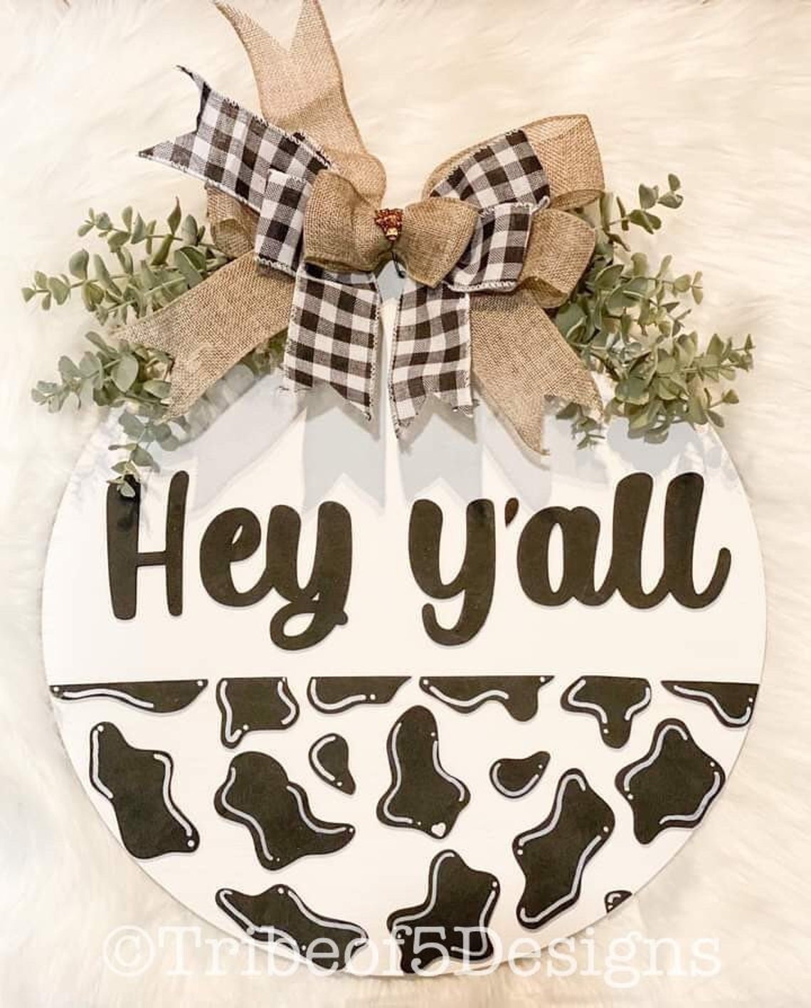 Hey Yall Round Door Sign Svg Cow Sign Svg Hey Yall Sign - Etsy