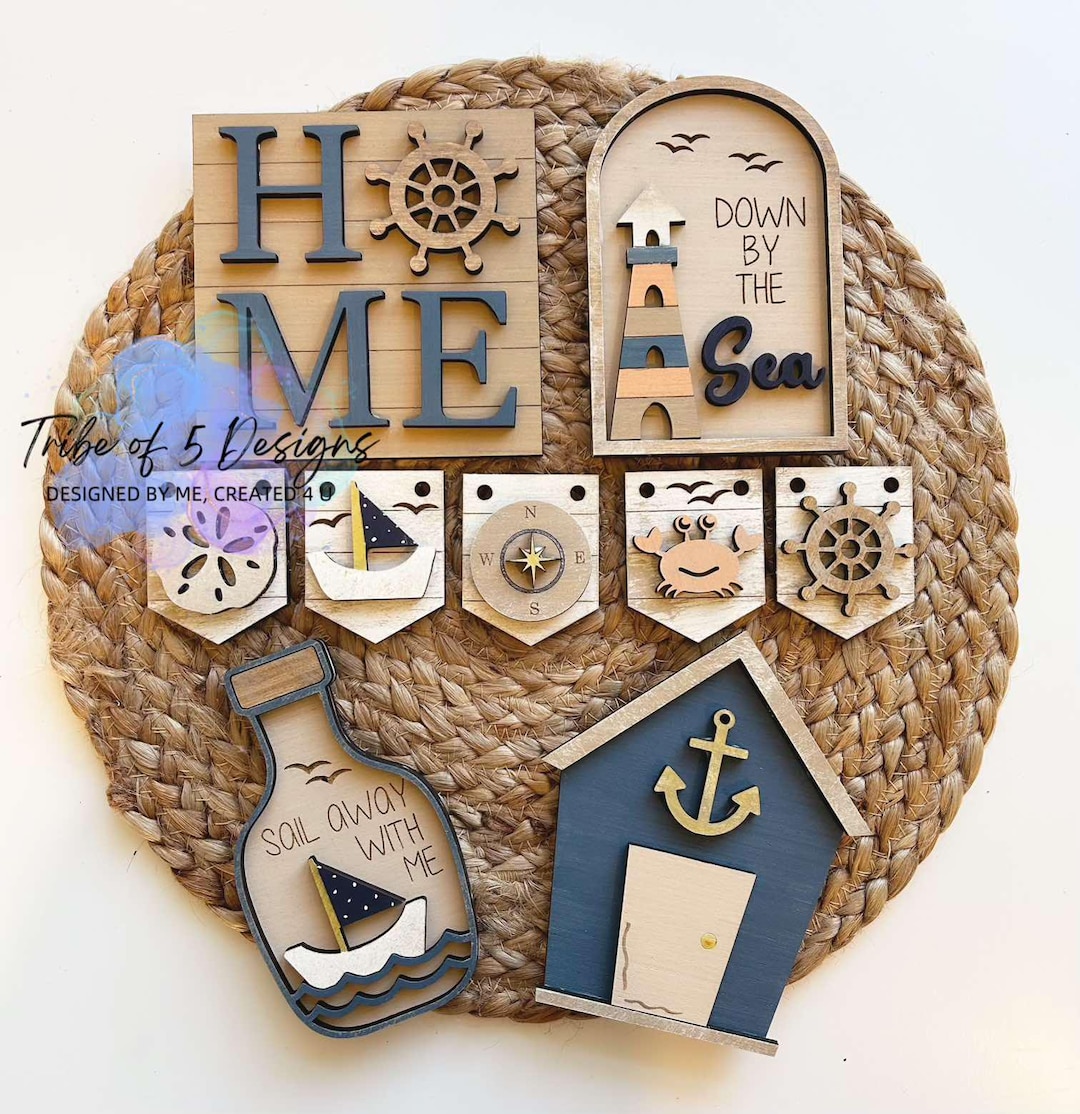 Nautical Tiered Tray Svg | Beach Tiered Tray Svg | Sea Tiered Tray Svg ...
