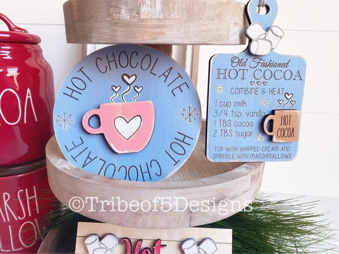 Hot Cocoa Tiered Tray Svg Hot Chocolate Tiered Tray Svg - Etsy