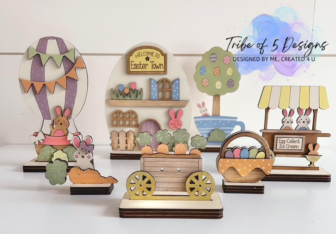 Easter Shelf Sitters Svg | DIY Easter Shelf Sitters | Tiered Tray Signs ...