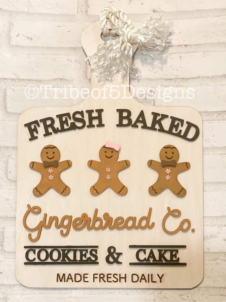 Gingerbread Cutting Board Sign Svg Gingerbread Signs Svg | Etsy