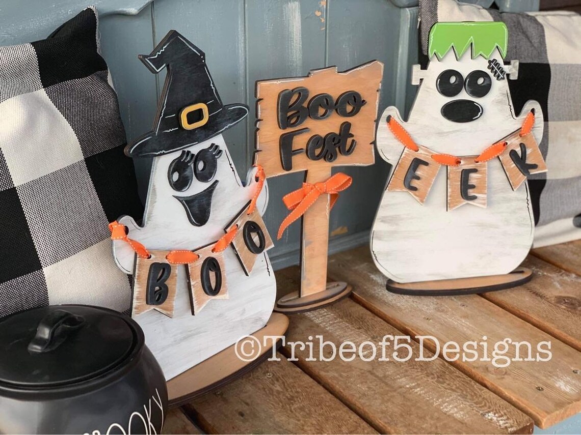 Standing Ghost Signs Svg Ghost Signs Svg Tiered Tray - Etsy