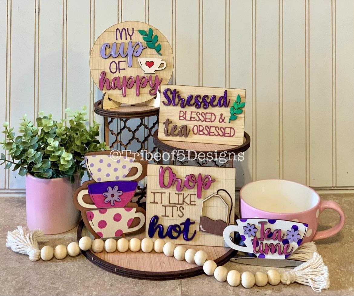 Tea Tiered Tray Svg | Tea Tier Tray Svg | Tea Time Tiered Tray Svg ...