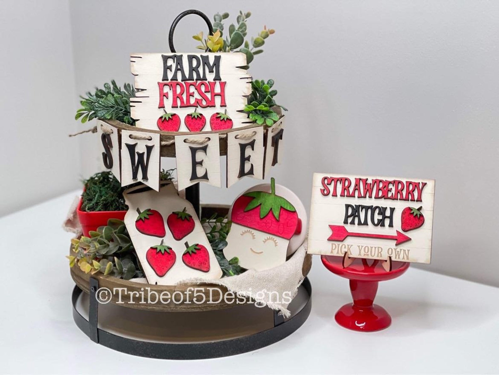 Strawberry Tiered Tray Svg | Strawberry Tier Tray Svg | Summer Tiered ...