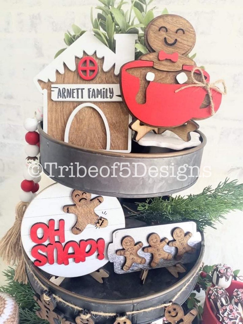 Gingerbread Tiered Tray Gingerbread House Tiered Tray - Etsy
