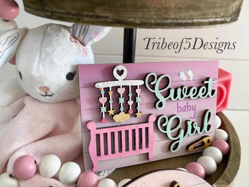 Baby Girl Nursery Tiered Tray Svg | Girl Nursery Tier Tray Svg ...