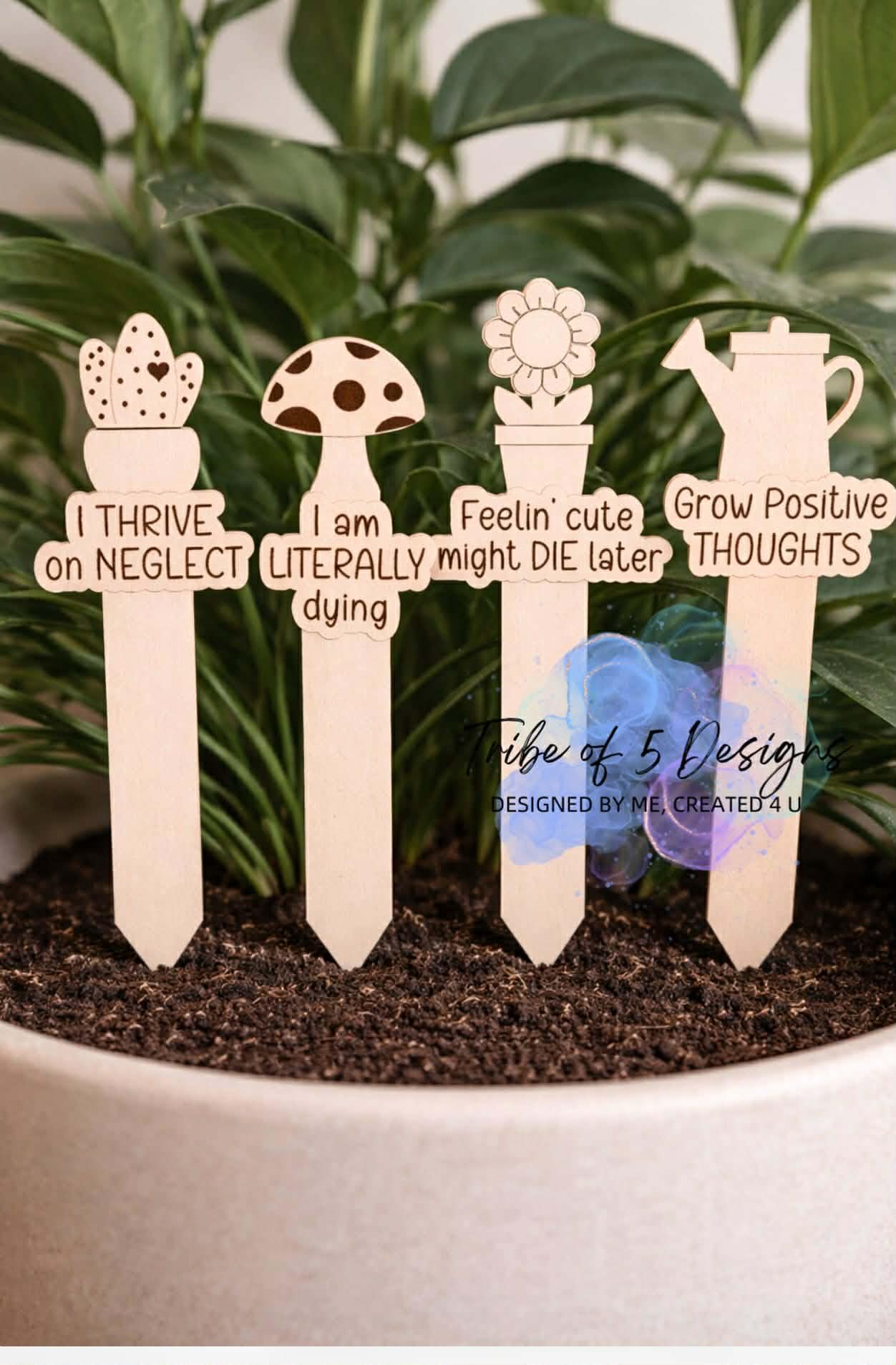 Funny Plant Sticks Digital Laser Glowforge Files | Wooden Plant Stakes ...