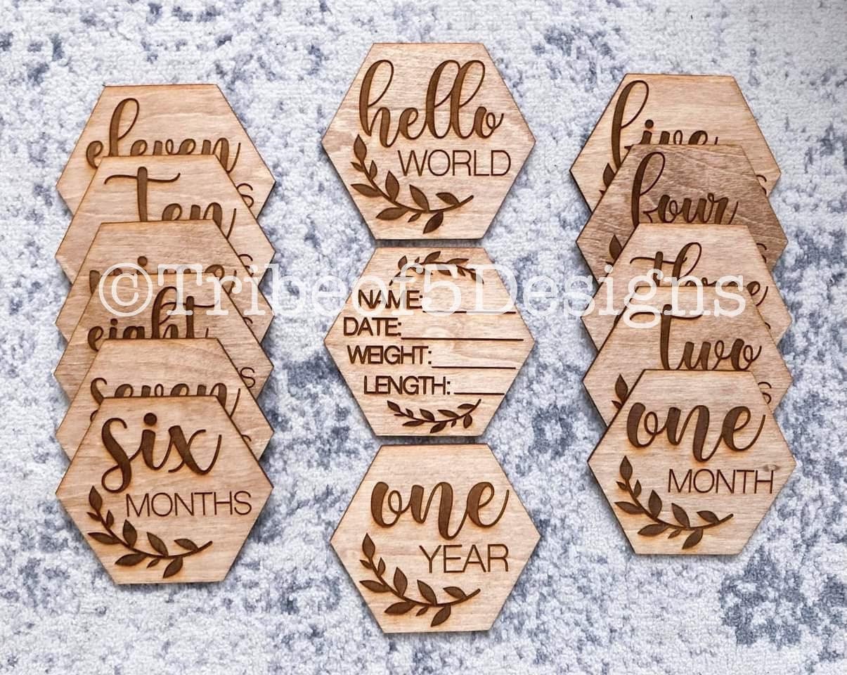 Milestone Signs Svg Newborn Baby Sign Svg Birth Milestone - Etsy