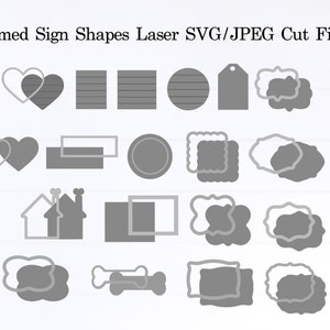 Framed Sign Shapes Framed Laser Sign Shapes Laser SVG Cut | Etsy