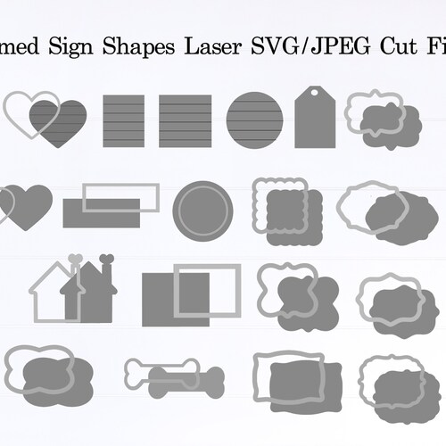 Framed Sign Shapes Framed Laser Sign Shapes Laser SVG Cut | Etsy