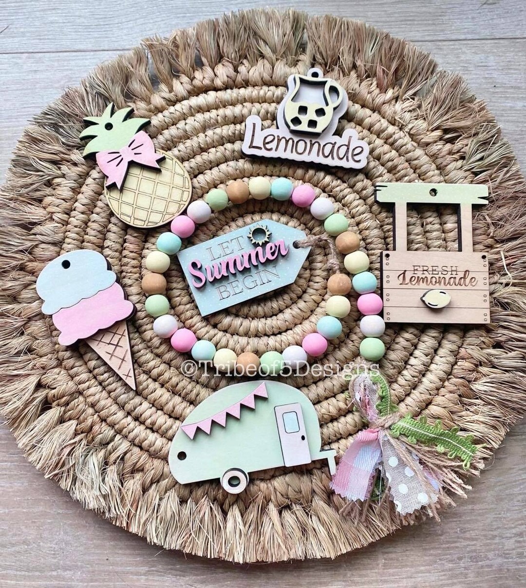 Wood Beaded Garland Tags Svg | Garland Tags Svg | Beaded Garland Svg ...