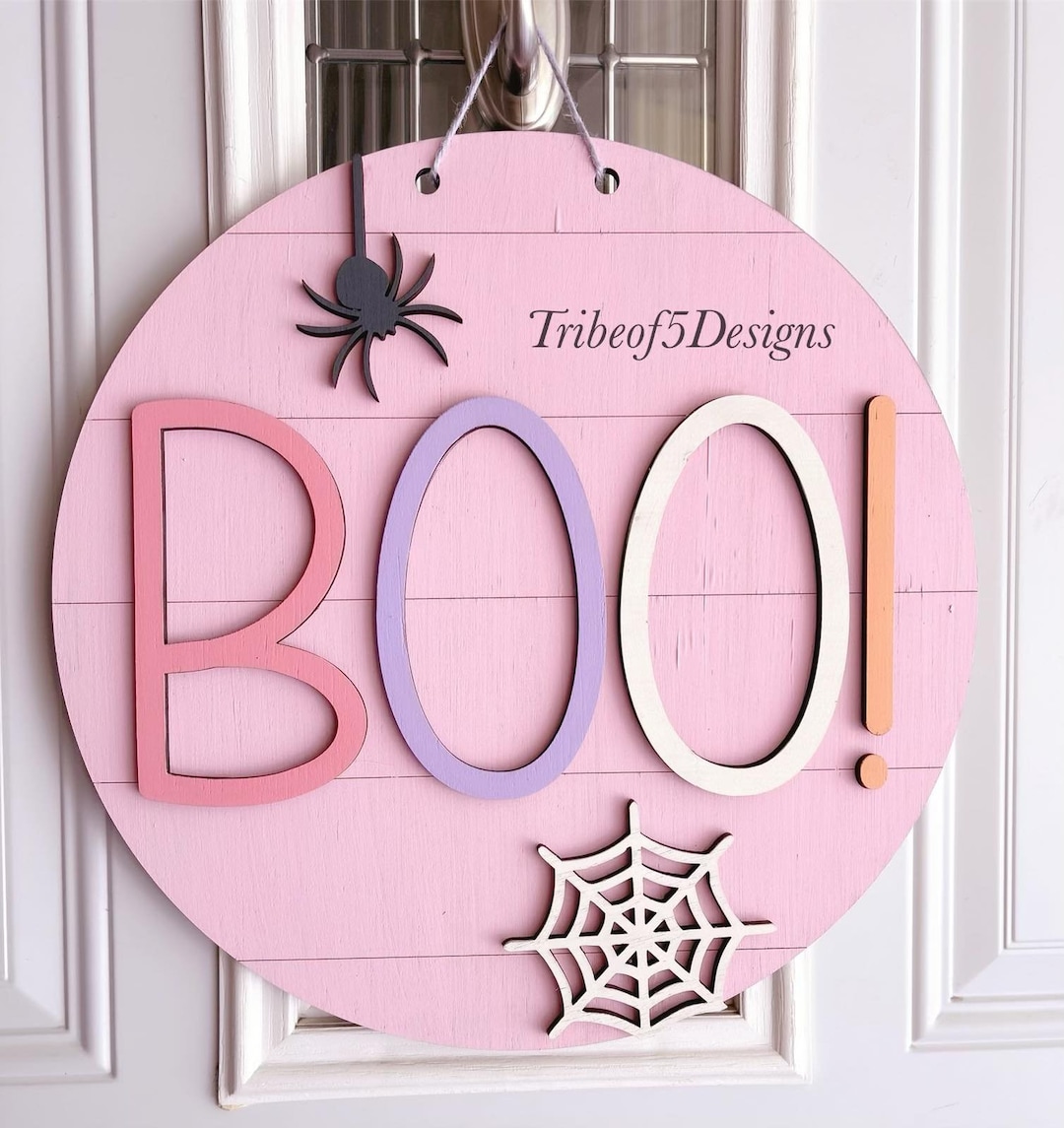 Boo Door Hangers Svg | Front Door Signs Svg | Front Door Halloween ...
