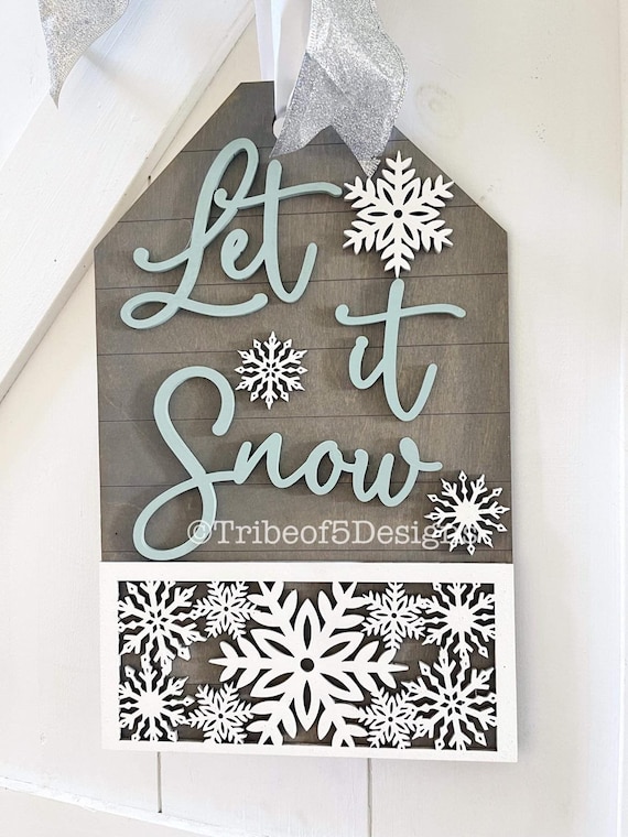 Let It Snow Sign Svg Let It Snow Door Hanger Svg Winter - Etsy