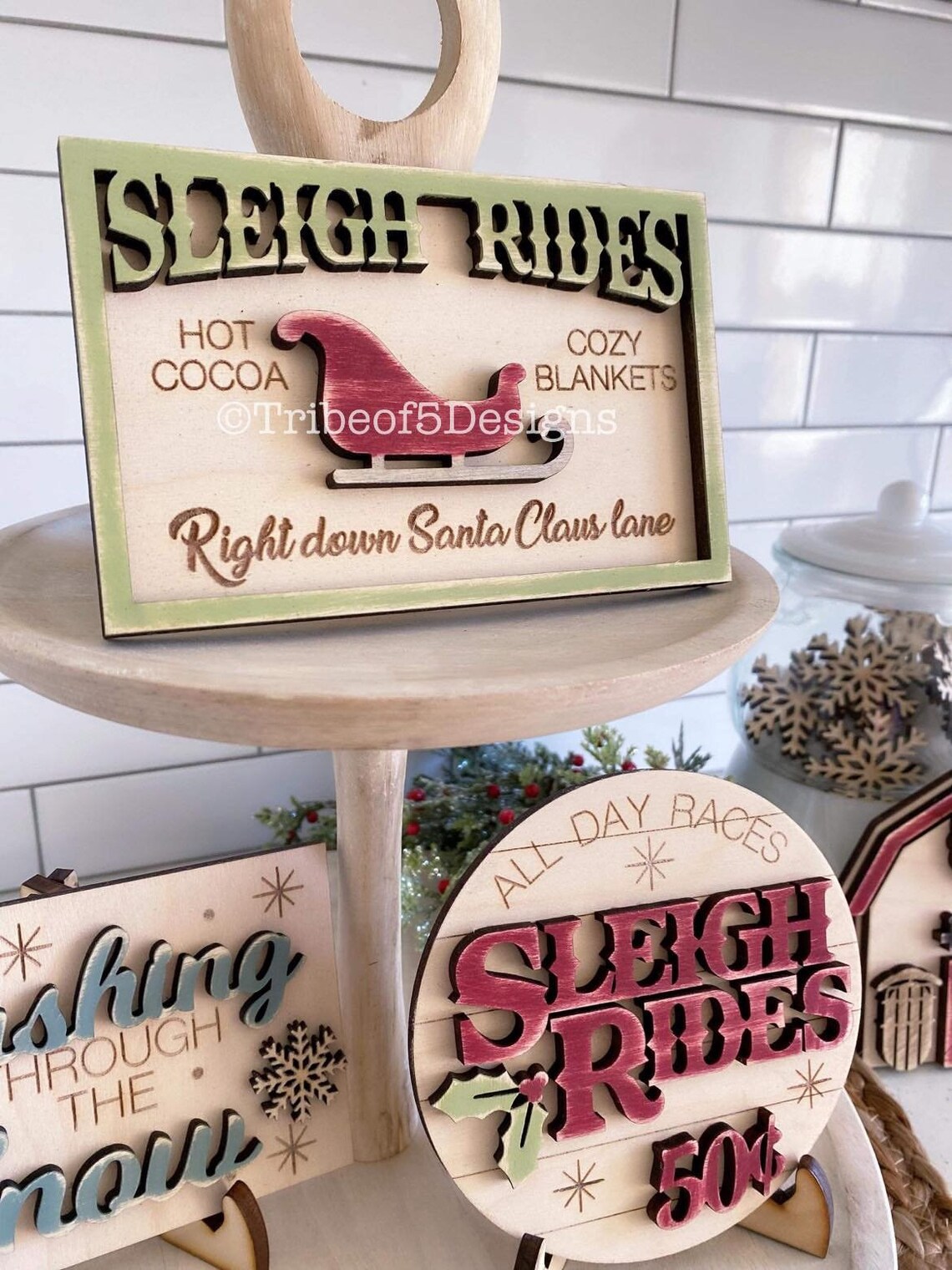 Sleigh Rides Tiered Tray Svg | Christmas Tiered Tray Svg | Christmas ...