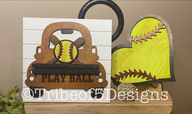 Softball Tiered Tray Svg | Softball Tier Tray Signs Svg | Softball ...