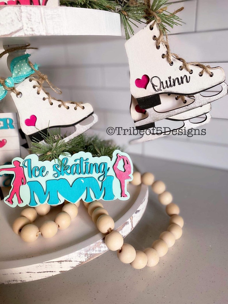 Ice Skating Tiered Tray Svg | Ice Skating Tier Tray Svg | Glowforge ...