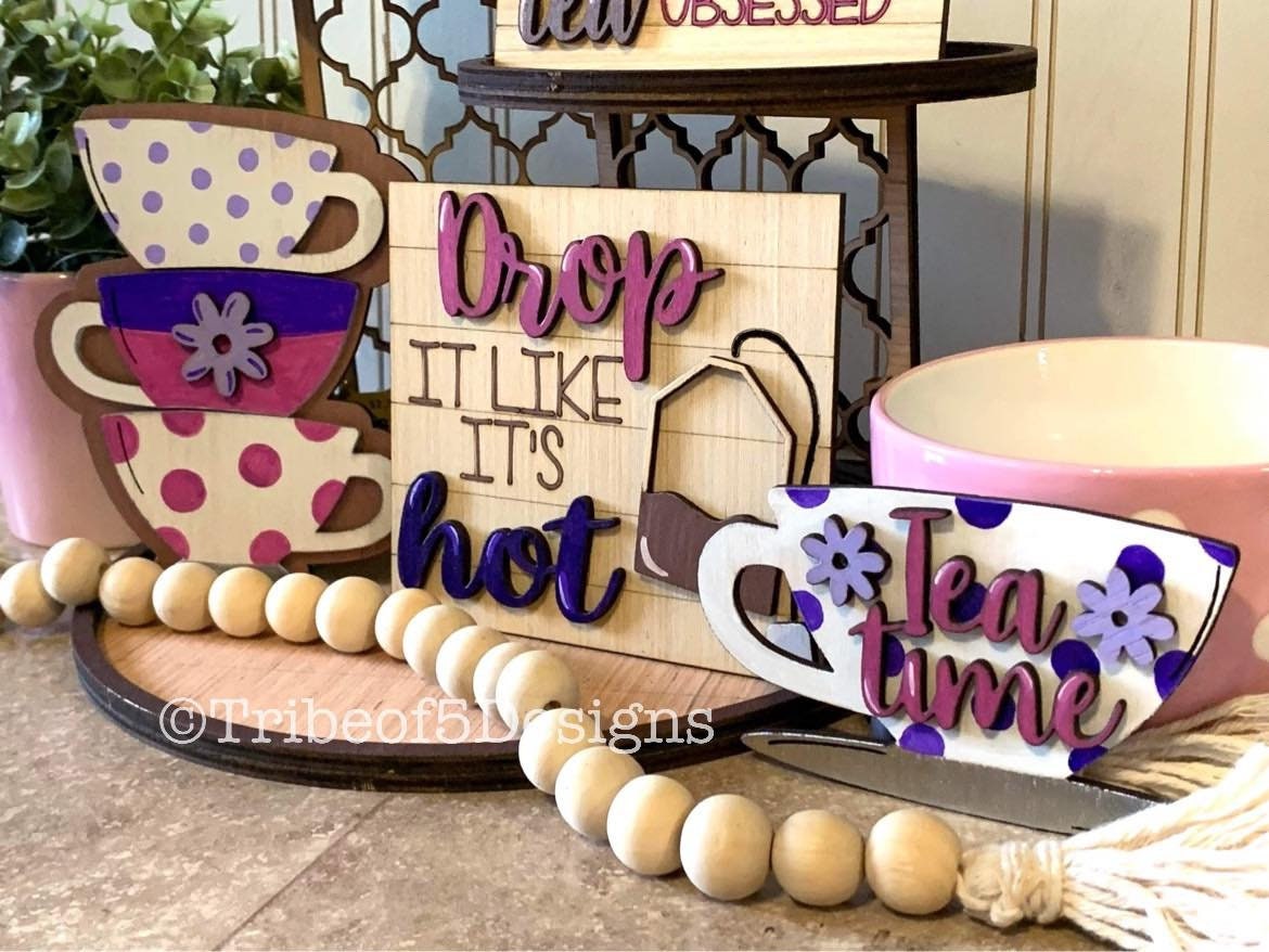 Tea Tiered Tray Svg | Tea Tier Tray Svg | Tea Time Tiered Tray Svg ...