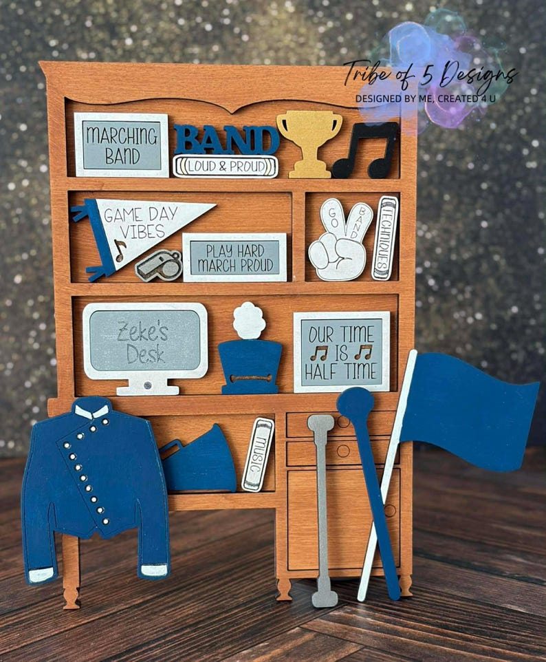 Personalized Marching Band Hutch Shelf Sitter Tiered Tray Sign | Band ...