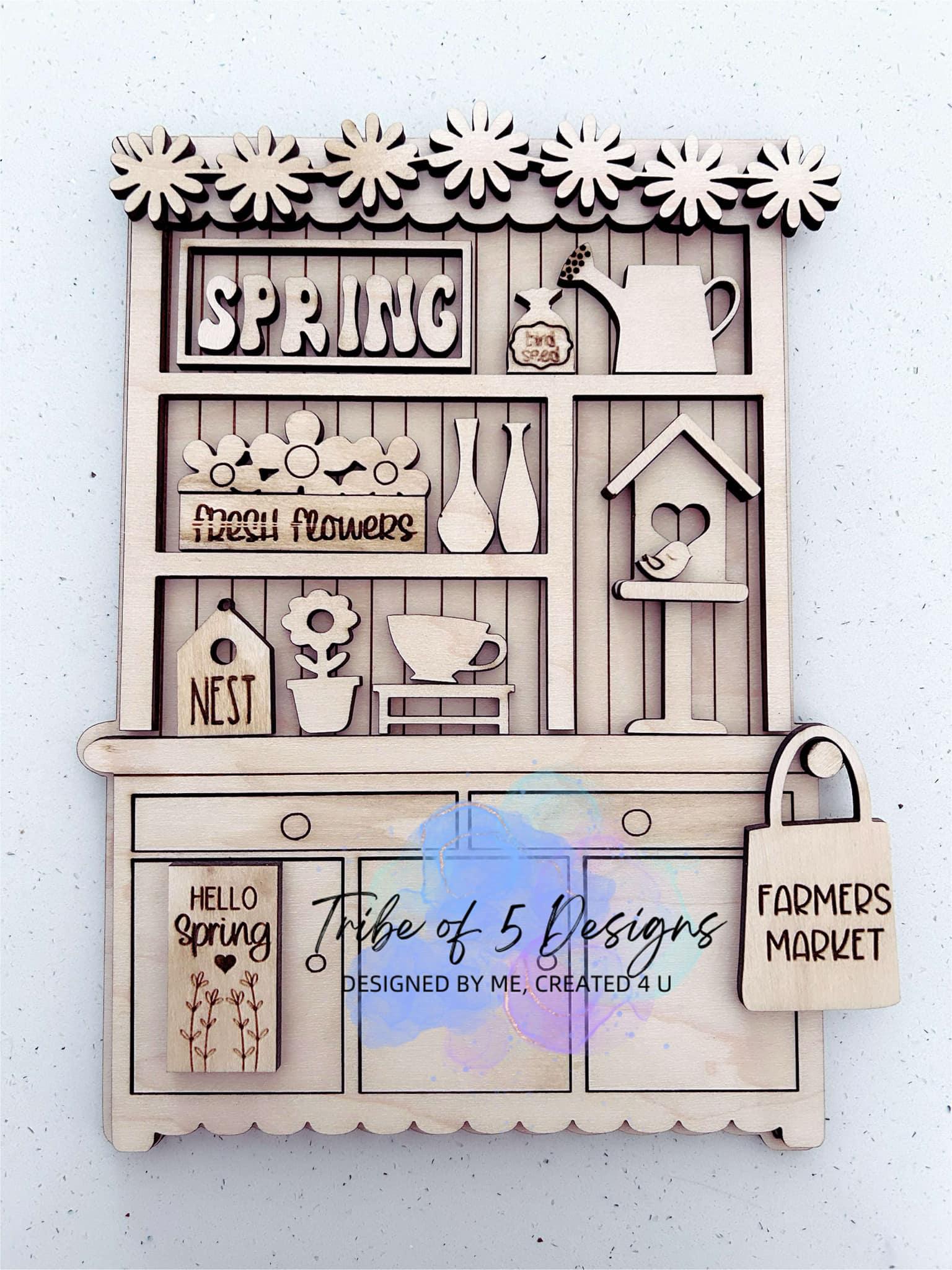 Spring Hutch Shelf Sitter Svg | Spring Shelf Sitters Svg | Hutch Shelf ...