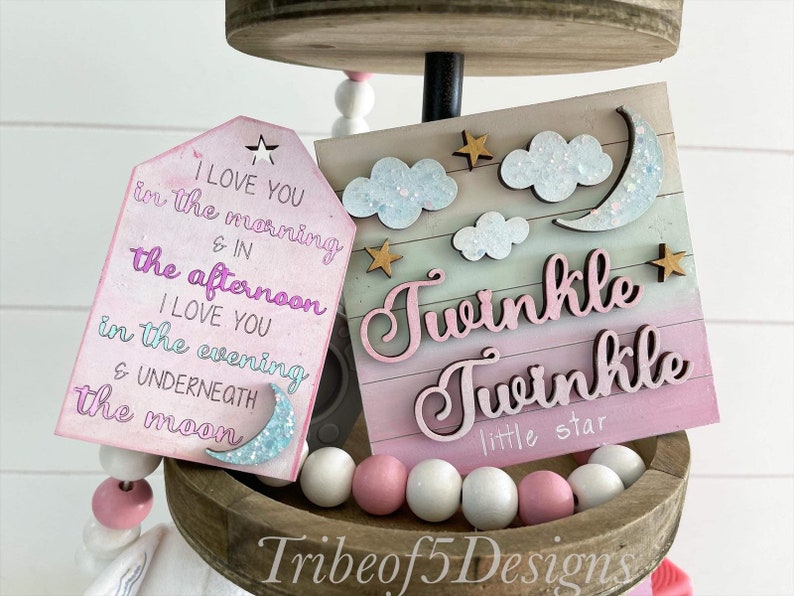 Baby Girl Nursery Tiered Tray Svg | Girl Nursery Tier Tray Svg ...