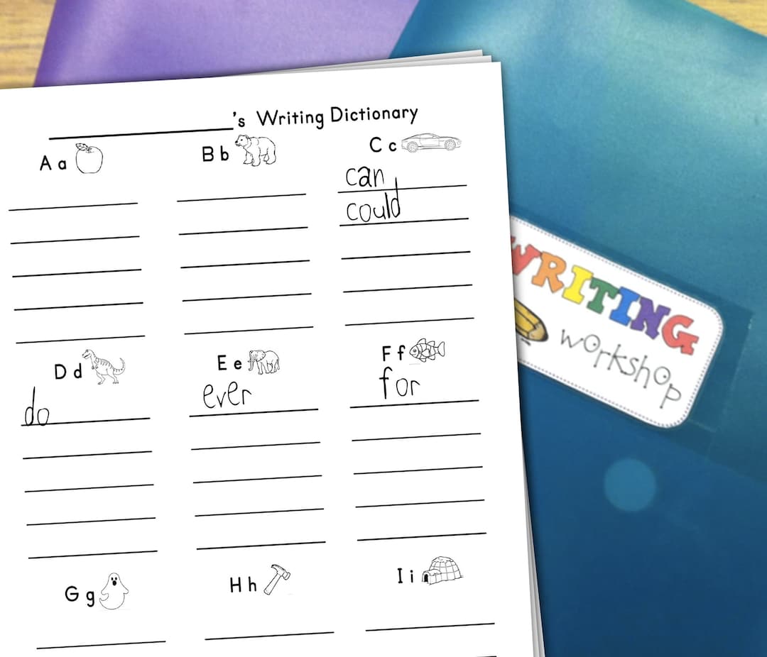 Writer's Workshop Dictionary Printable Blank - Etsy