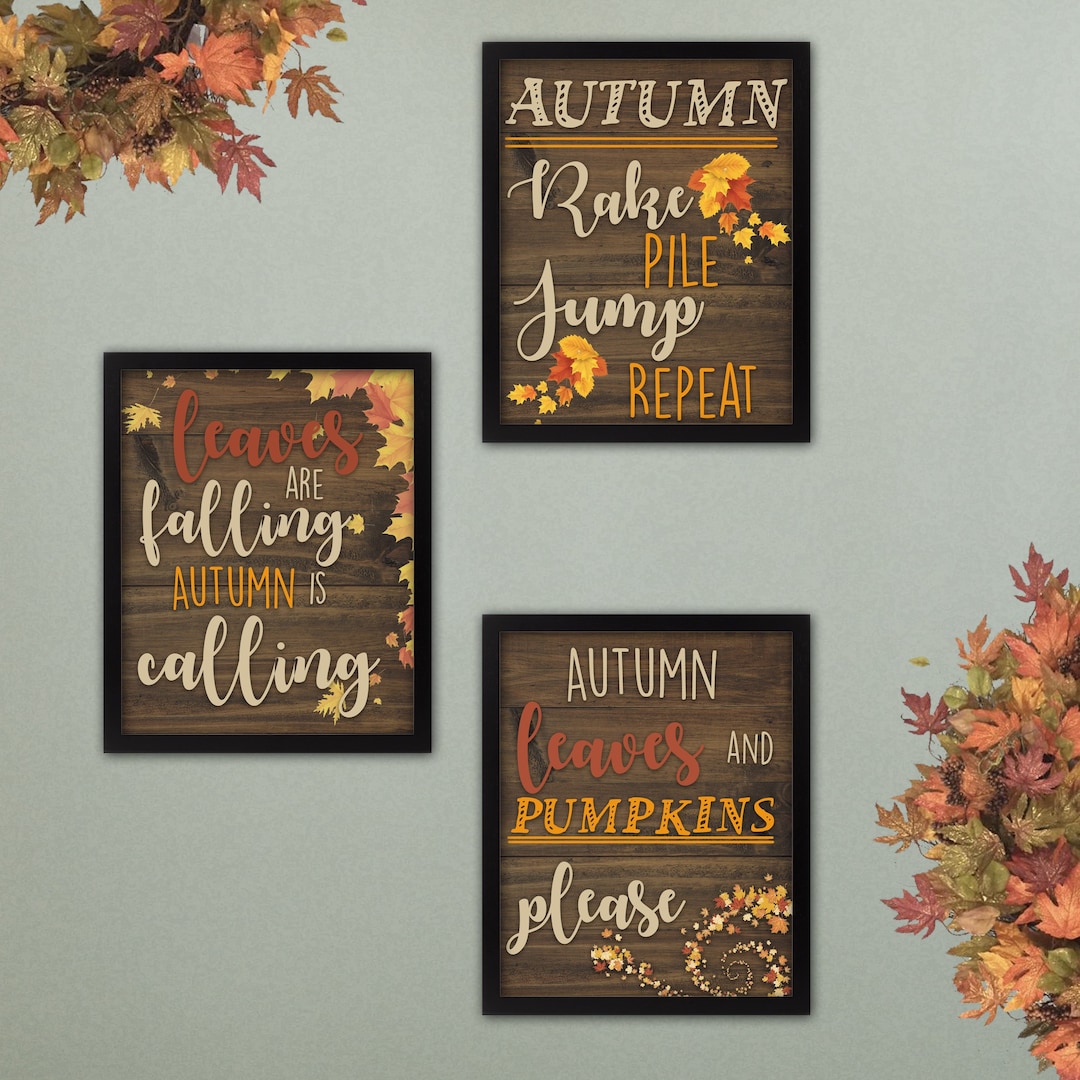 Autumn Fall Leaves Printables Digital Package - Etsy