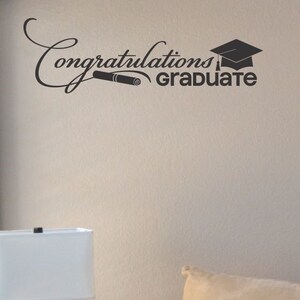 Congratulations Graduate Vinyl Wall Art Decal Sticker Home House Decor ...