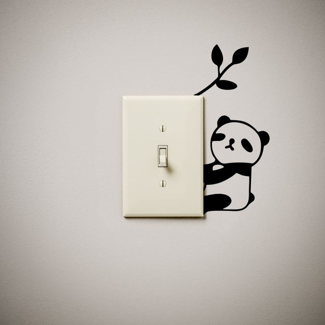Panda Bear Cute Funny Vinyl Decal Sticker Light Switch Cover Outlet ...