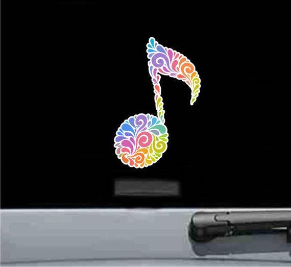 Floral Music Note Cute Piano Vinyl Decal Sticker Car Truck | Etsy