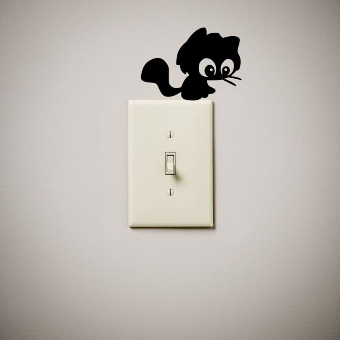 Cute Cartoon Cat Funny Vinyl Decal Sticker Light Switch Cover | Etsy