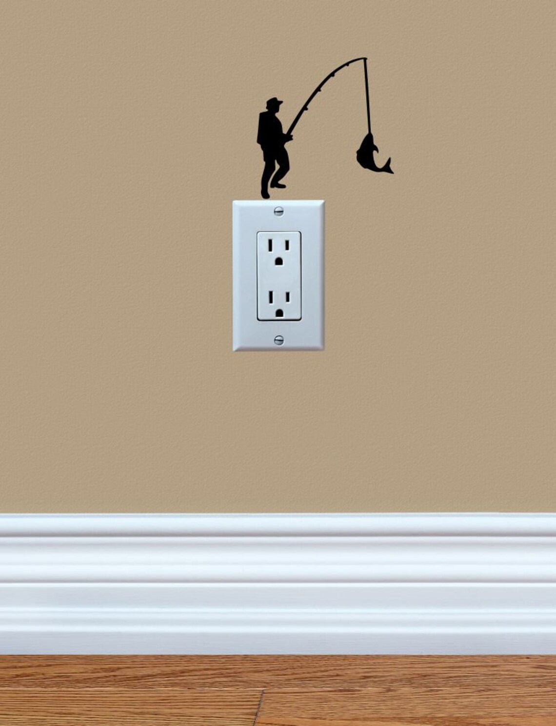 Guy Fishing Cute Funny Vinyl Decal Sticker Light Switch Cover - Etsy