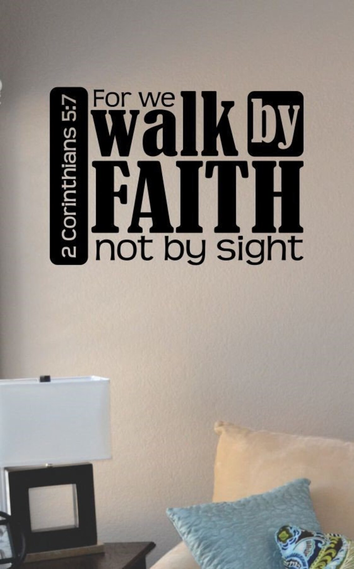 For We Walk by Faith Vinyl Wall Art Decal Sticker Home House Decor ...