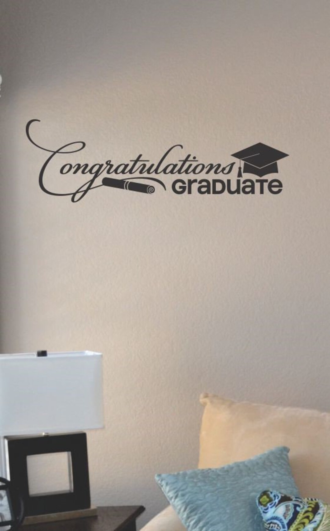Congratulations Graduate Vinyl Wall Art Decal Sticker Home House Decor ...