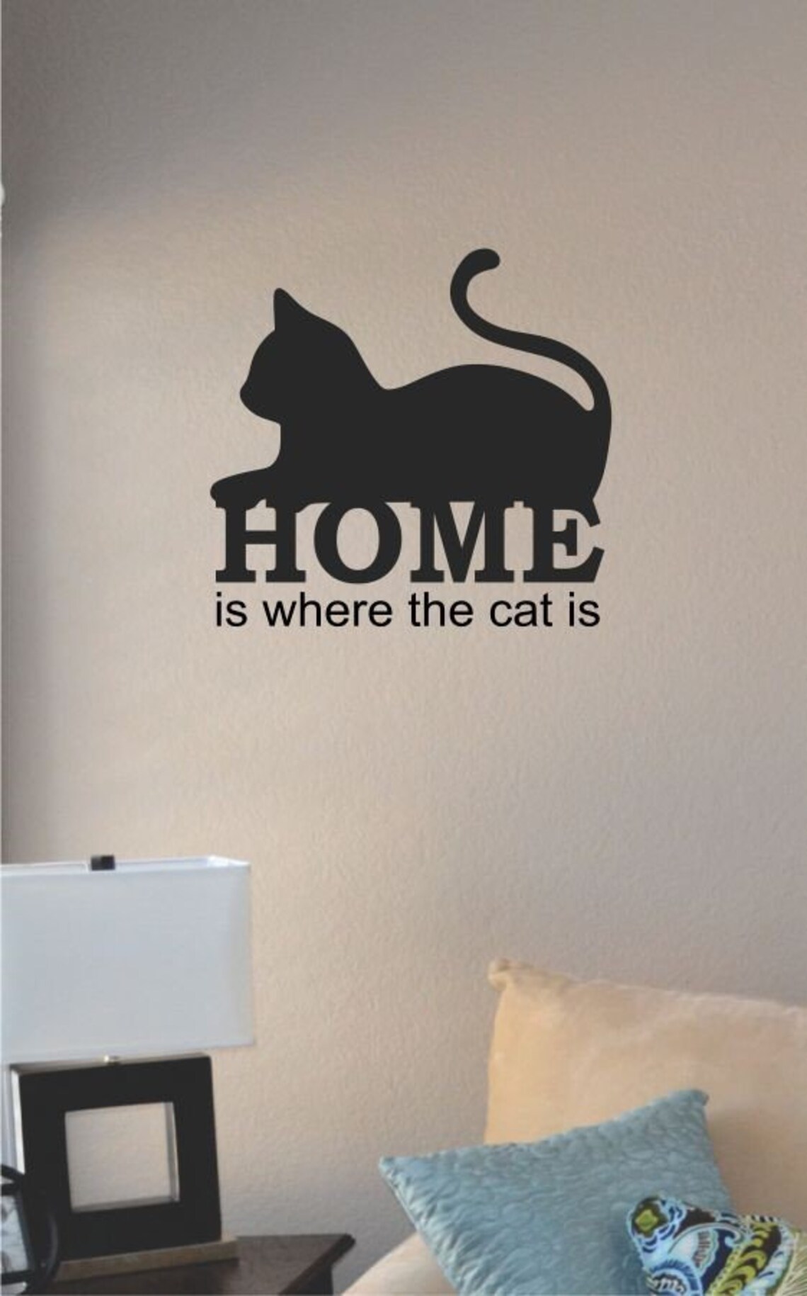 Home is Where the Cat is Vinyl Wall Art Decal Sticker Home House Decor ...
