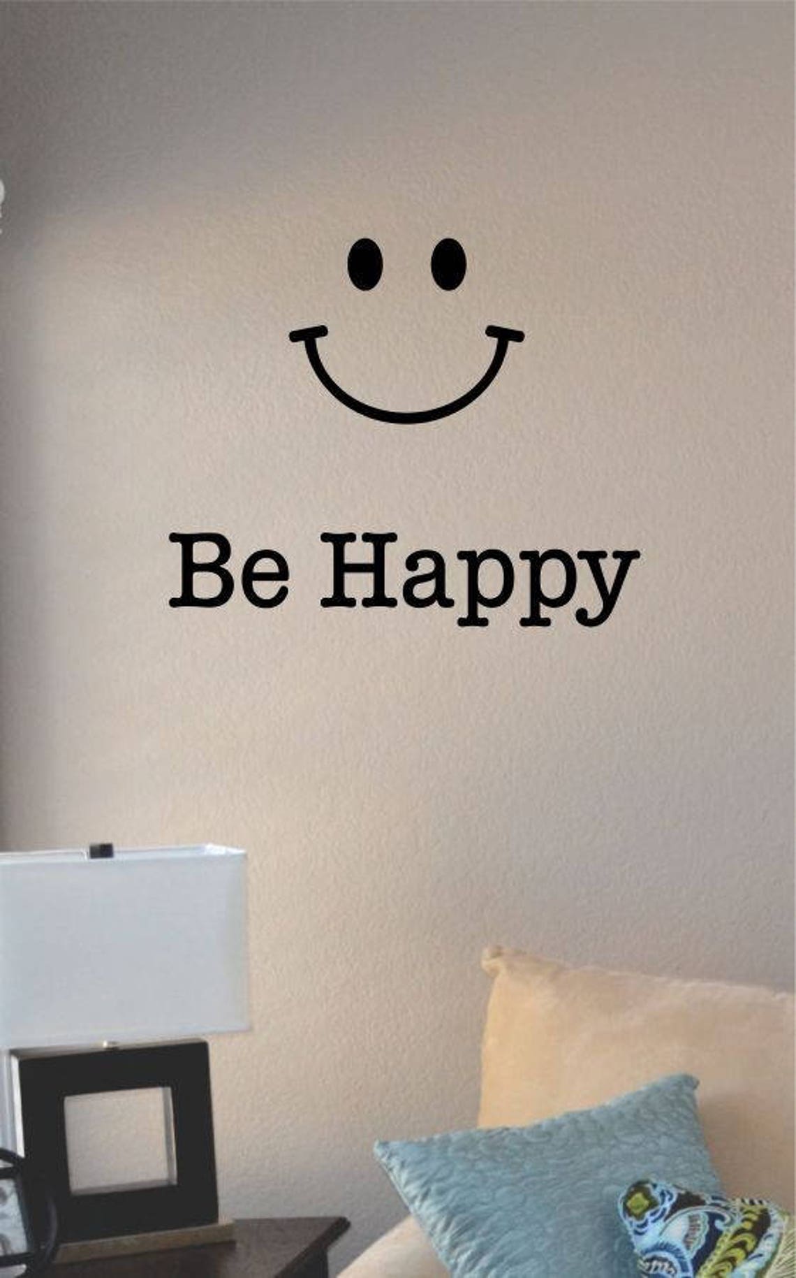 Be Happy Vinyl Wall Art Decal Sticker Home House Decor - Etsy