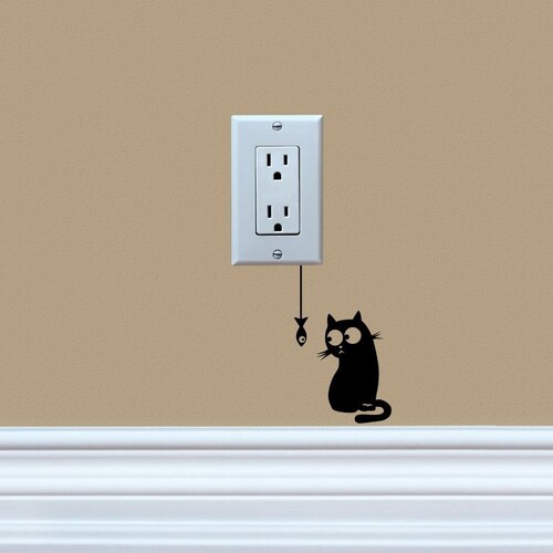Falling Cat Funny Vinyl Decal Sticker Light Switch Kids - Etsy