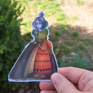 Old Animation Style Alice and Red Queen Sticker Holographic Waterproof ...